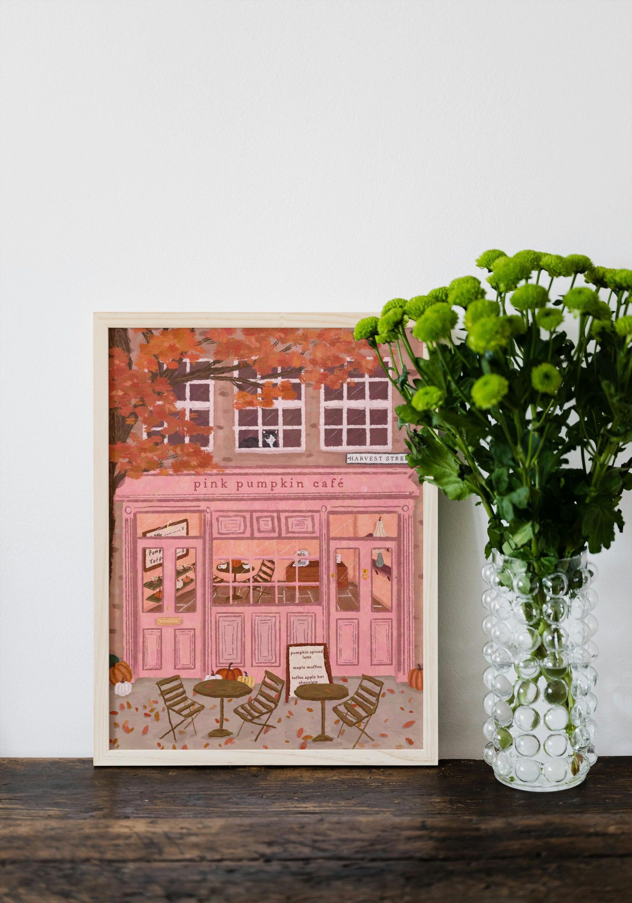 Pink Pumkin Café Print – Art By Isobelle